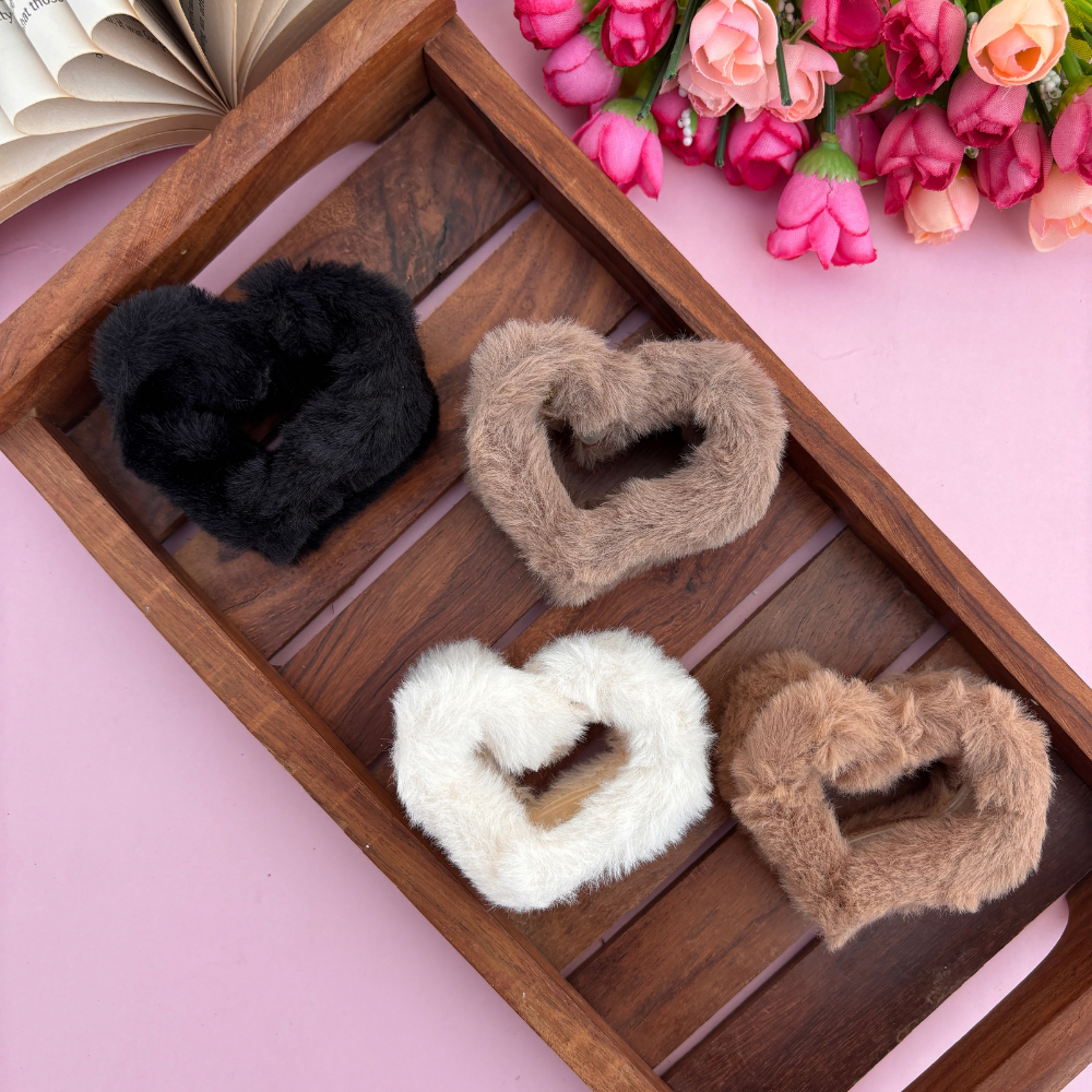 Buy Heart Fur Hair Claw - Medium in Accessories | Best Jewellery on Plumint