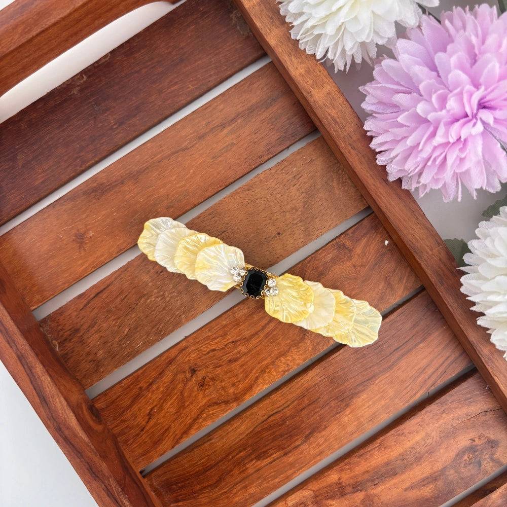 Buy Yellow White Shell Center Clip in Accessories | Best Jewellery on ...