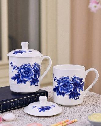 Buy 'Royal Blue Blossom' Fine Bone China Mug in Showcase Piece | Best ...