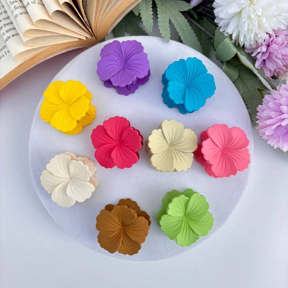 Buy Bright Shades Matte Hibiscus Flower Hair Claw - Small in ...