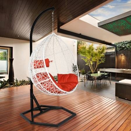 Buy Geneva Wicker Swing In White Color in Table | Best Furniture on Plumint