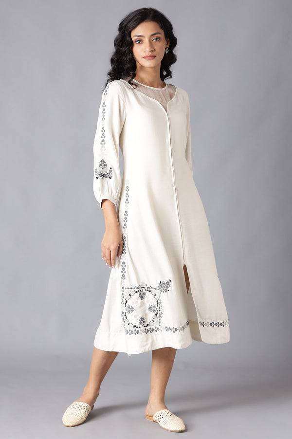 Buy Ecru Embroidered Dress in Women's Clothing | Best Fashion on Plumint