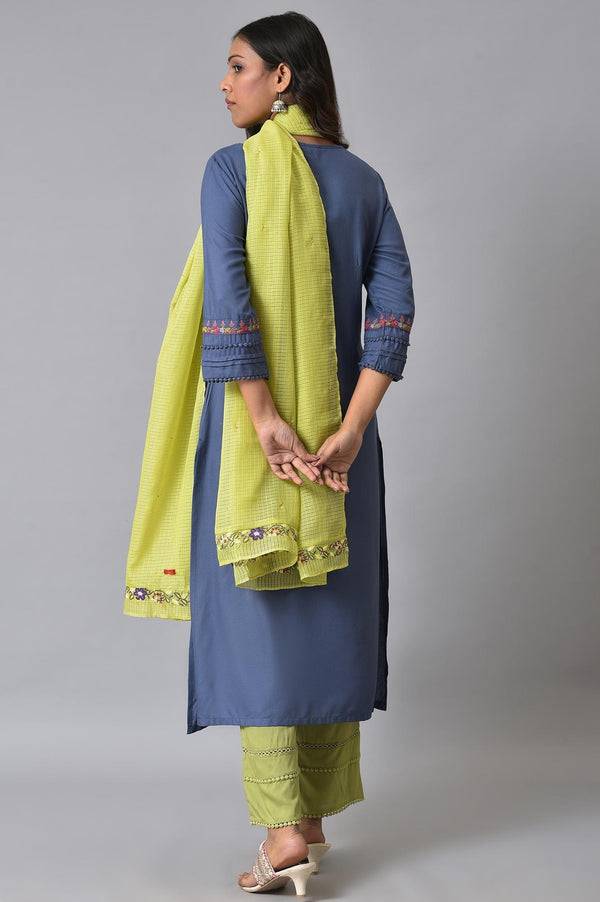 Buy Blue Embroidered Contemporary kurta Set in Women's Clothing | Best ...