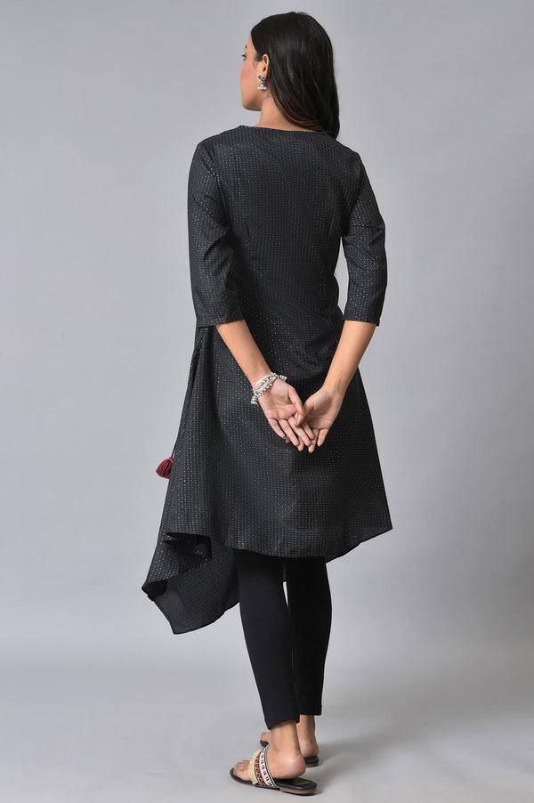 Buy Black Embroidered Asymmetrical kurta Set in Women's Clothing | Best ...
