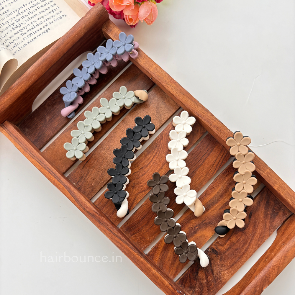 Buy Dual Colour Flower Lock Banana Clip in Accessories | Best Jewellery ...