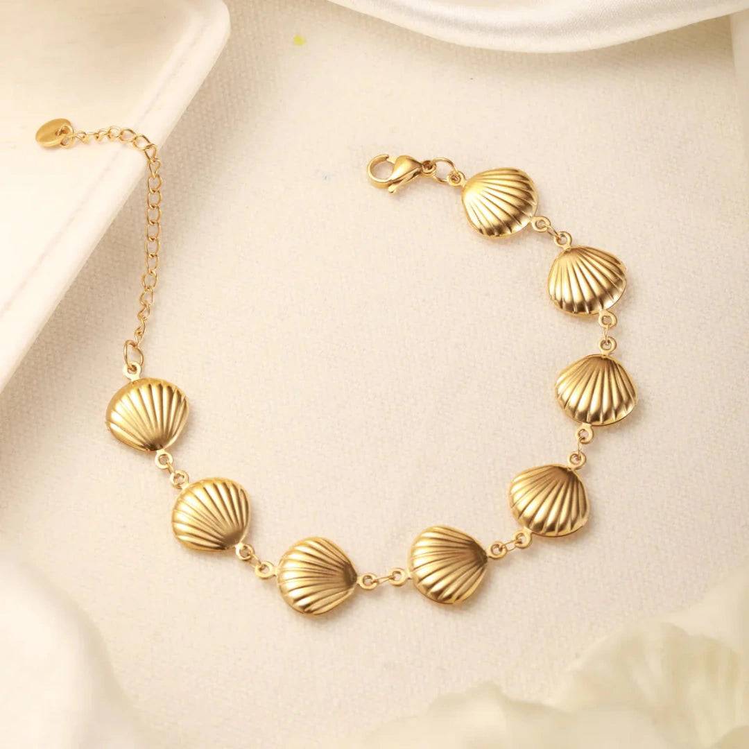 Buy Golden Seashell Link Bracelet in Accessories | Best Jewellery on ...
