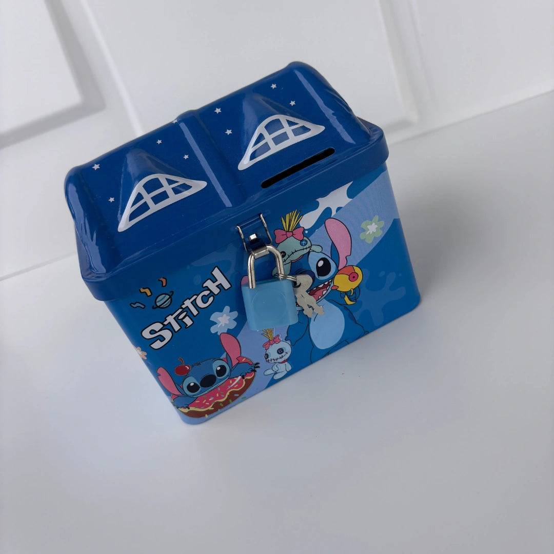 Buy Kids Cartoon Metal Money Bank with Lock & Key (House Shape ...