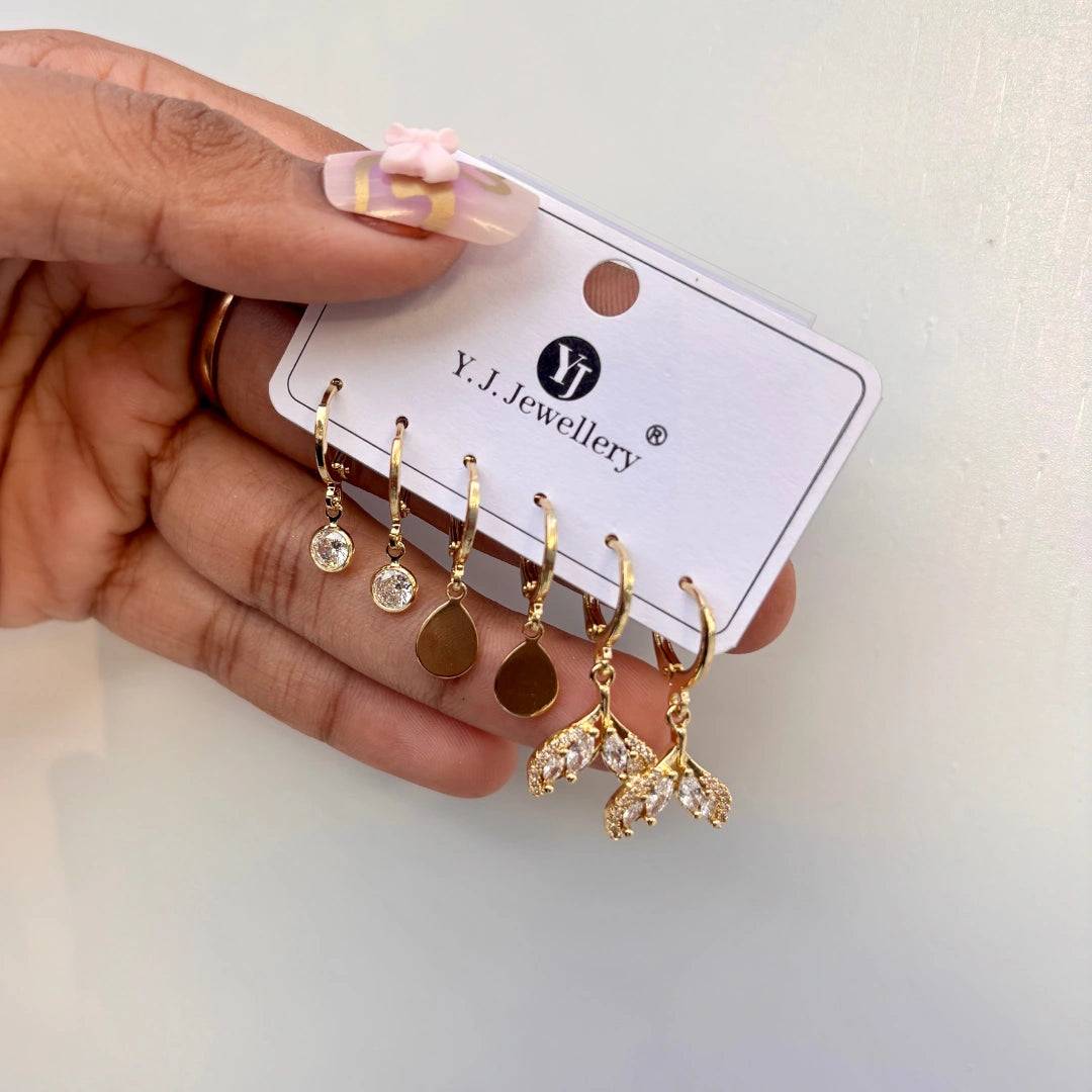 Buy Elegant Drop & Fish Tail Hoop Set - Set of 3 in Accessories | Best ...