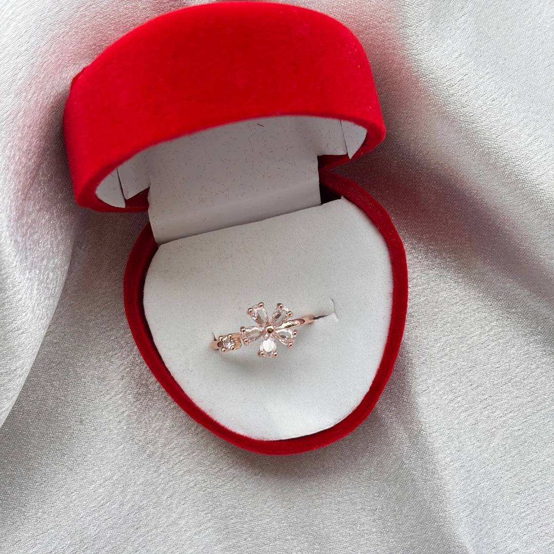 Buy Rose Gold Floral Stone Ring – Adjustable in Accessories | Best ...