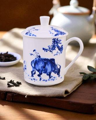 Buy 'Artistic Blue Bull' Fine Bone China Mug in Showcase Piece | Best ...