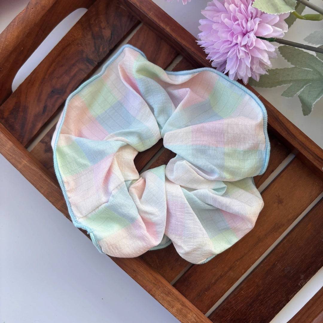 Buy Pastel Checkered Scrunchie in Accessories | Best Jewellery on Plumint