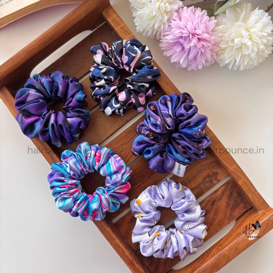 Buy Galaxy Dreams Satin Scrunchies – Set of 5 (Small) in Accessories ...
