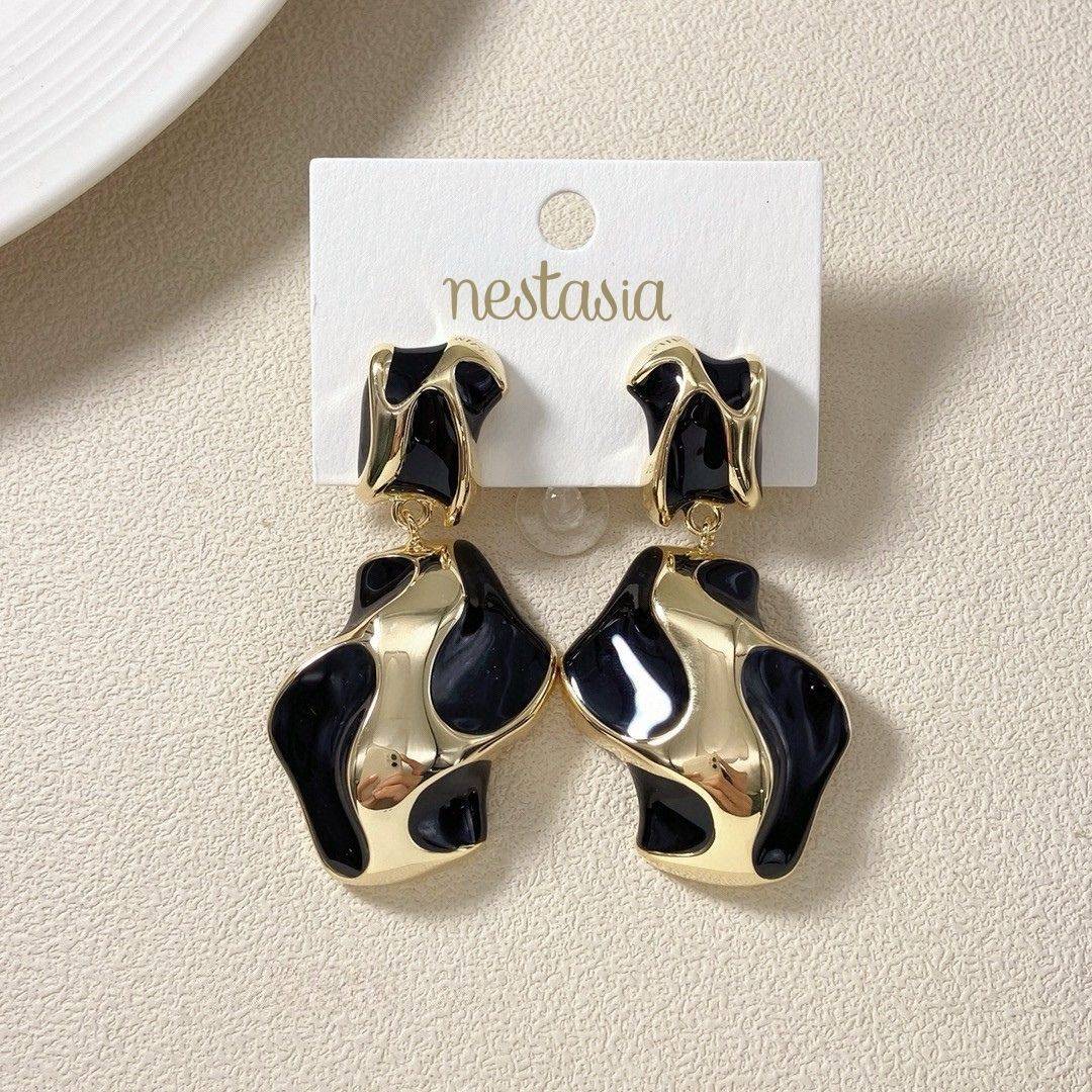 Buy Black And Gold Abstract Danglers in Accessories | Best Jewellery on ...