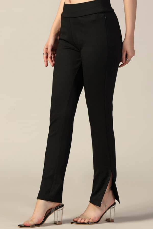 Buy Black Solid Side Slit Pants in Women's Clothing | Best Fashion on ...