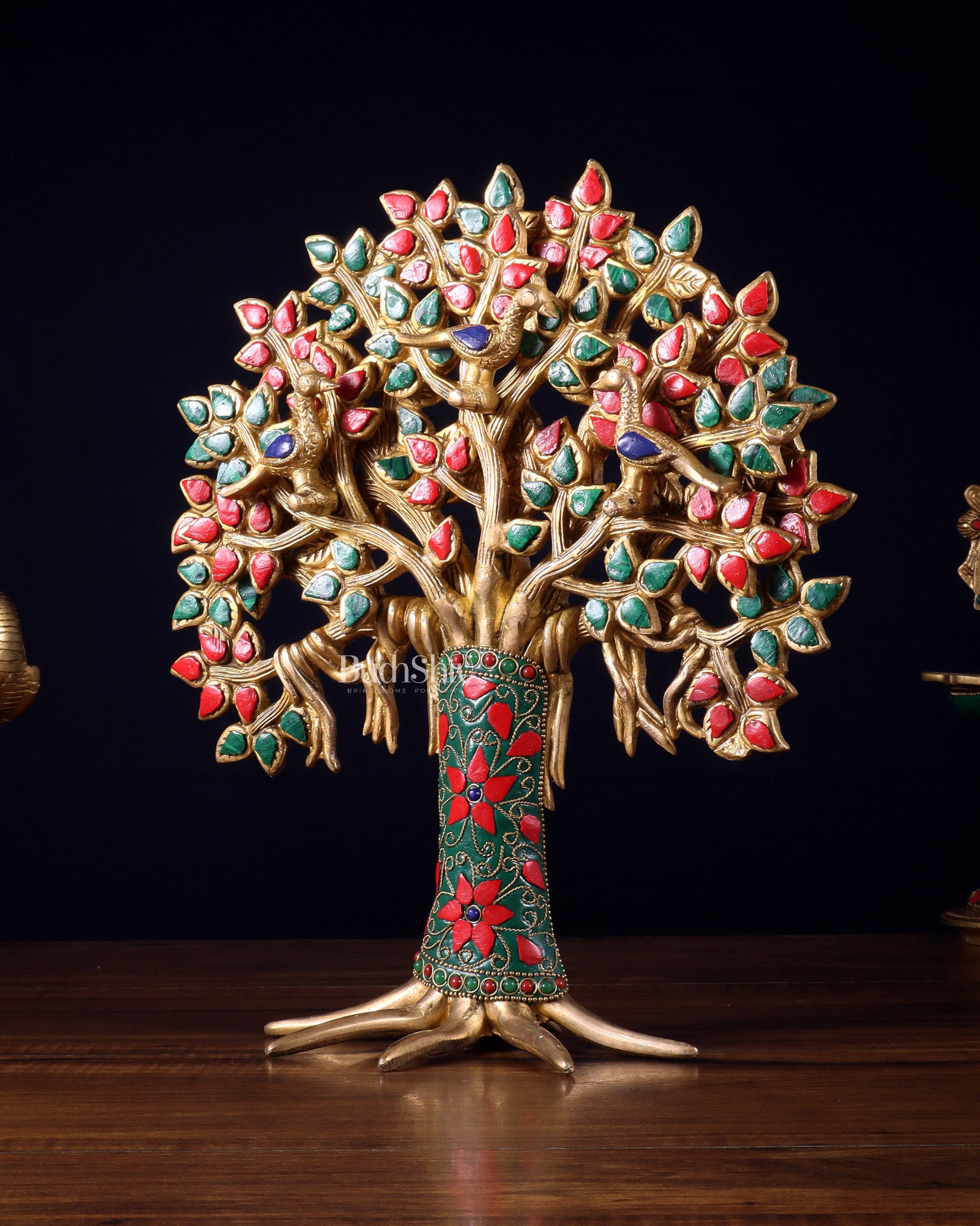 Buy Exquisite Brass Kalpavriksha Tree of Life Showpiece - Table ...
