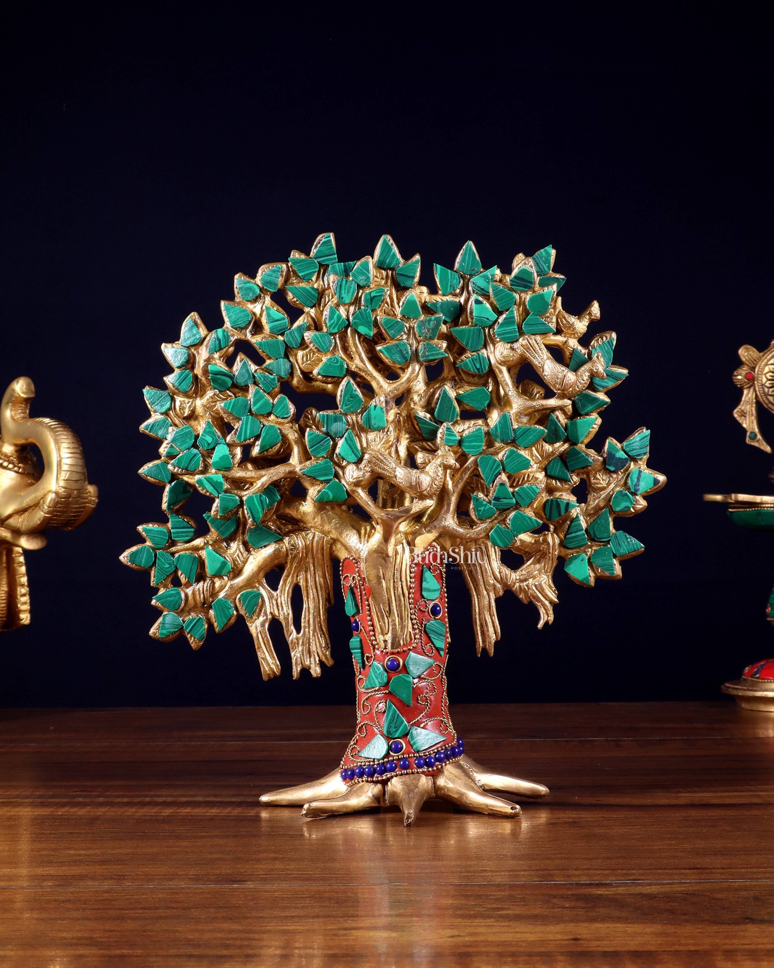 Buy Pure Brass Handcrafted Kalpavriksha Tree - Table Standing 9 ...