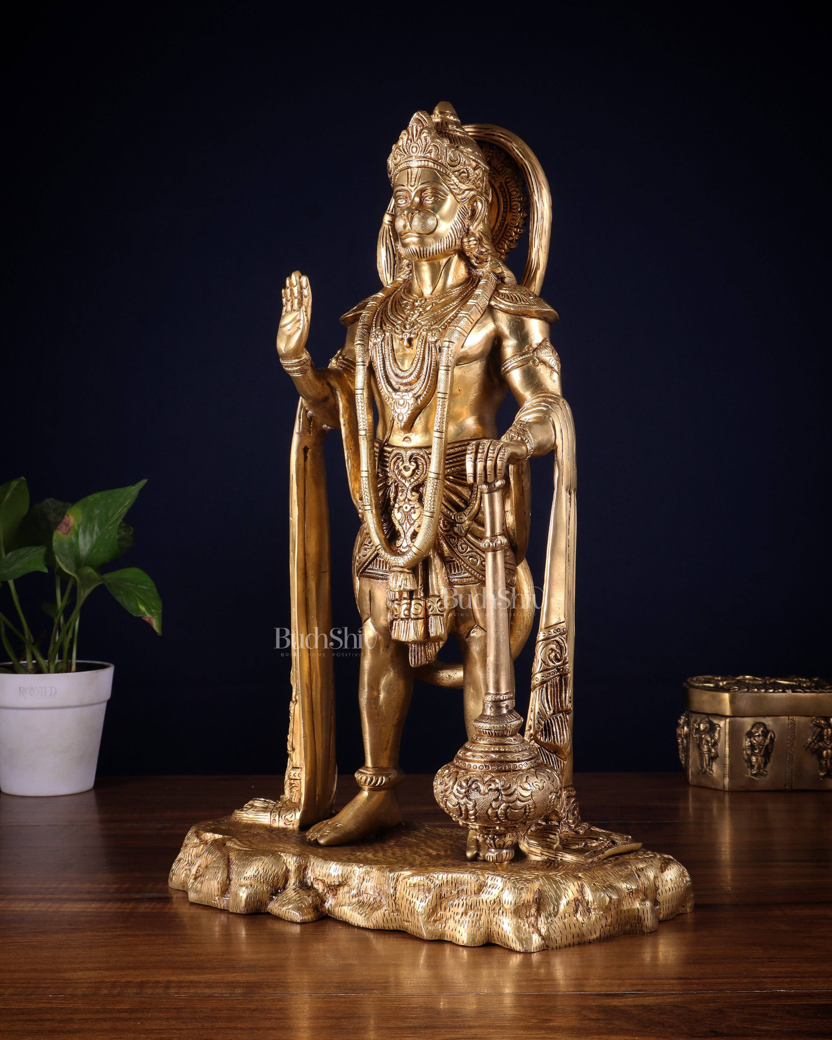 Buy Pure Brass Standing Hanuman Statue - 18 inch in Showcase Piece ...