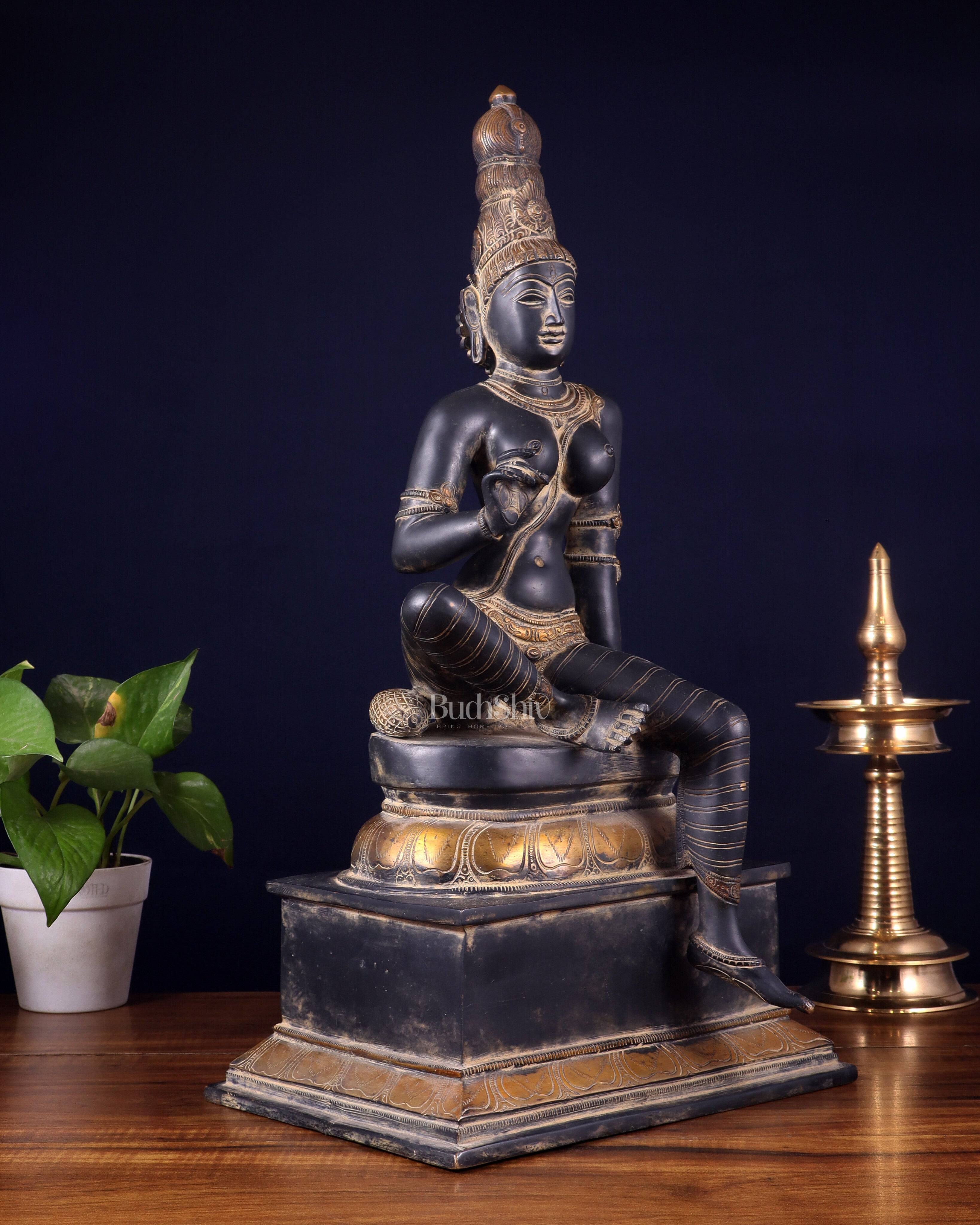 Buy Brass Bhoga Shakti Seated Parvati Uma Devi Sculpture | Height: 20.5 ...
