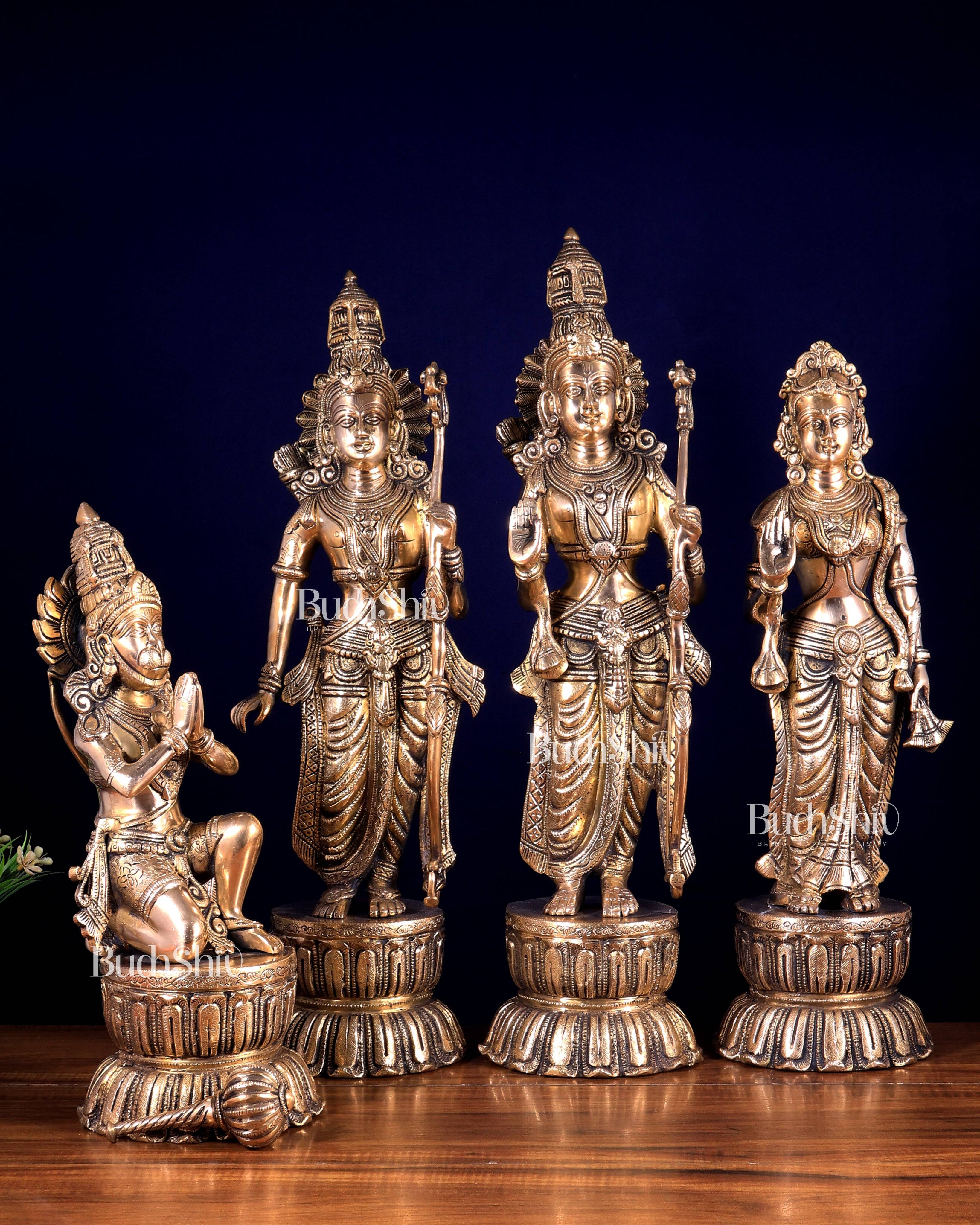 Buy Large Brass Ram Darbar Set Superfine idols 24" matte finish in ...