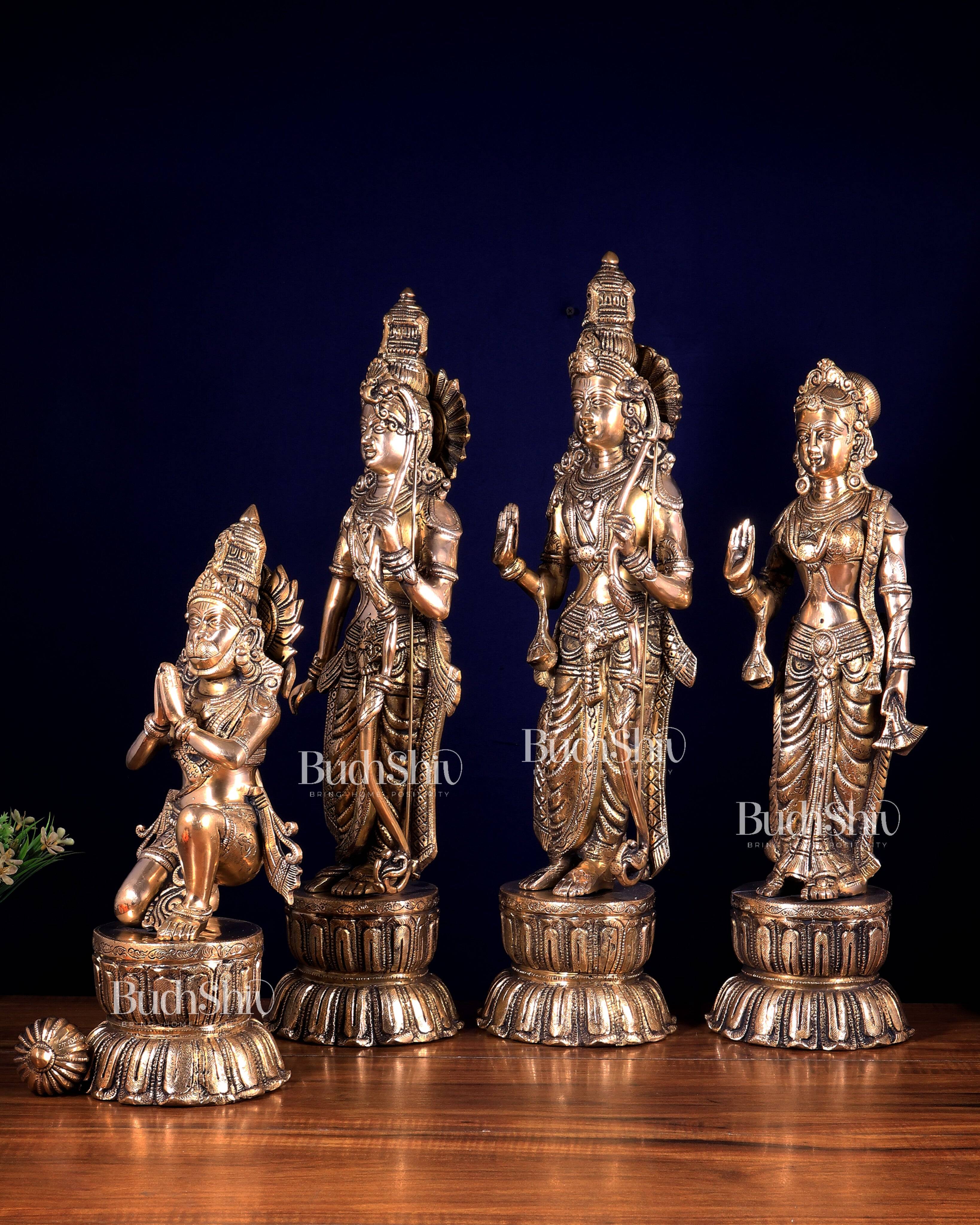 Buy Large Brass Ram Darbar Set Superfine idols 24" matte finish in ...