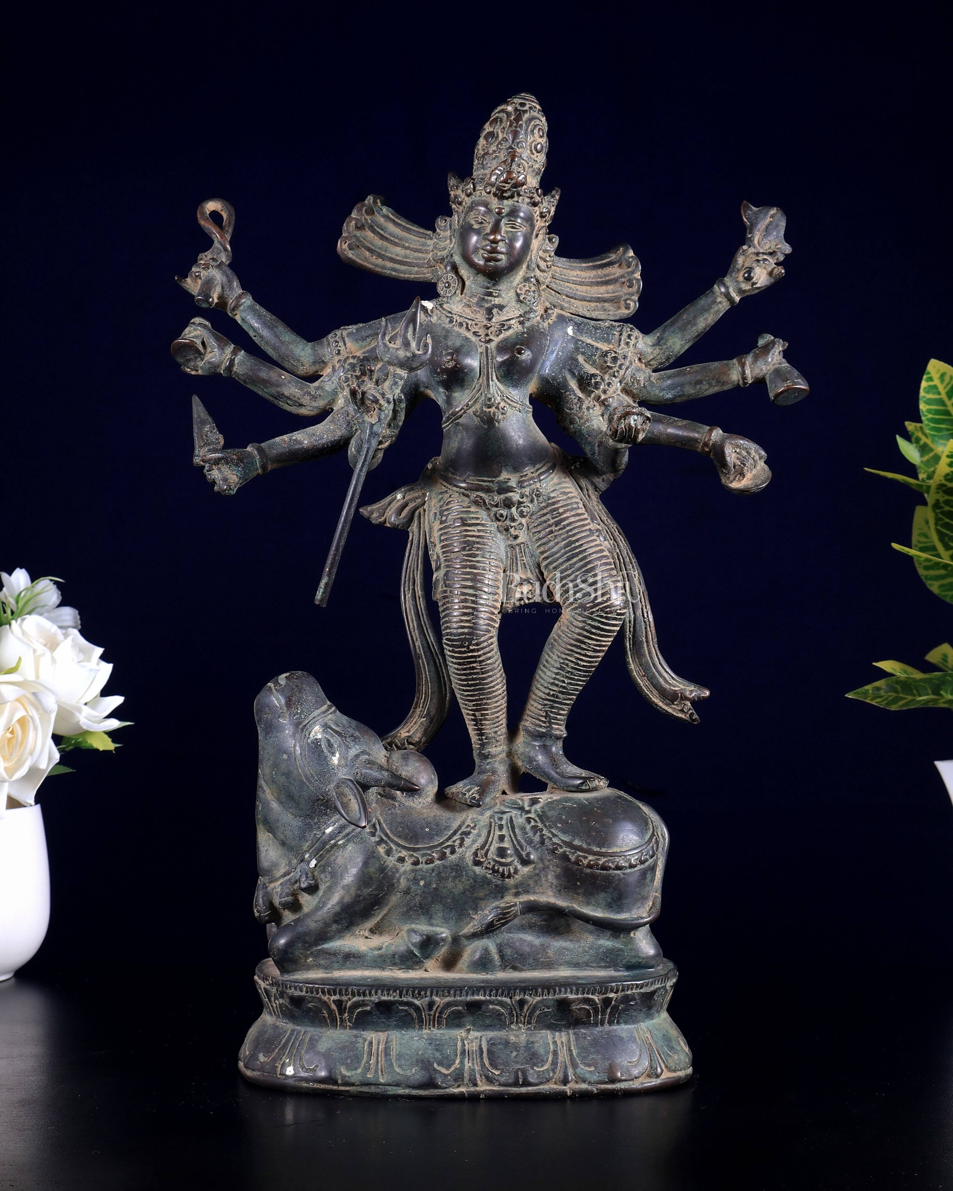 Buy Bronze Goddess Durga Statue | Lost Wax Casting | 13" in Showcase ...