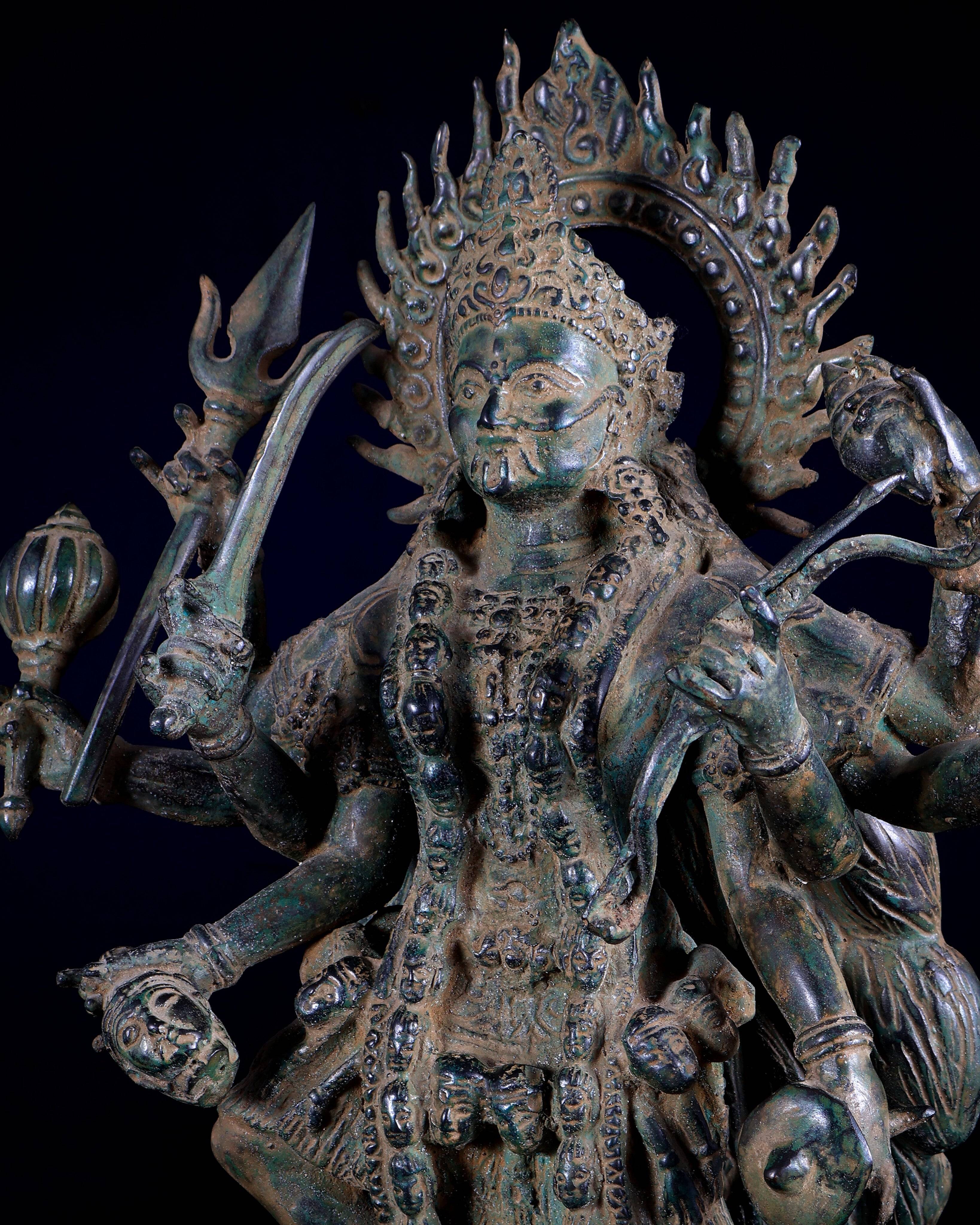 Buy Bronze Kali with eight arms Standing on Shiva | Indonesian ...