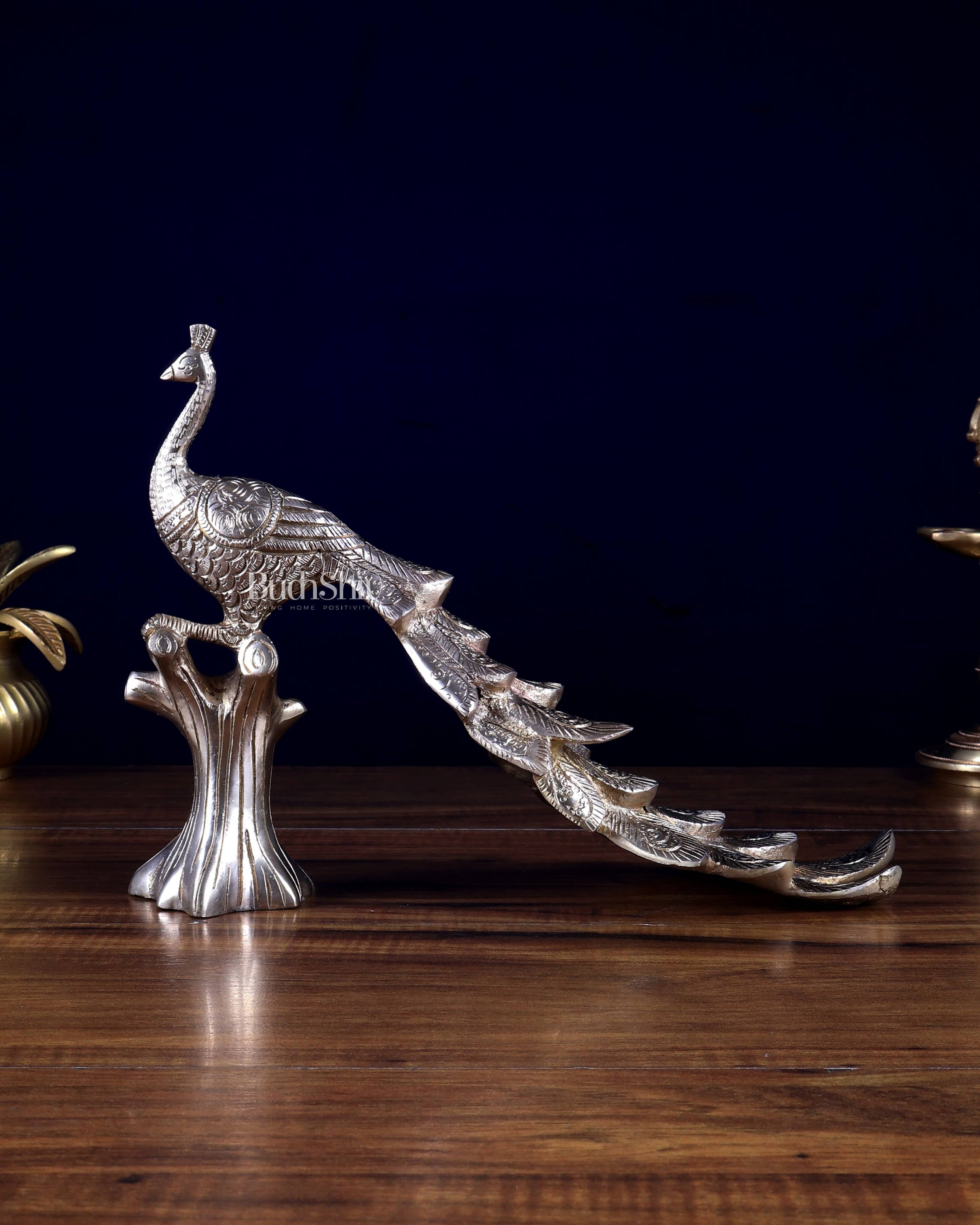 Buy Pure brass Peacock showpiece 12 inch in Showcase Piece | Best Home ...