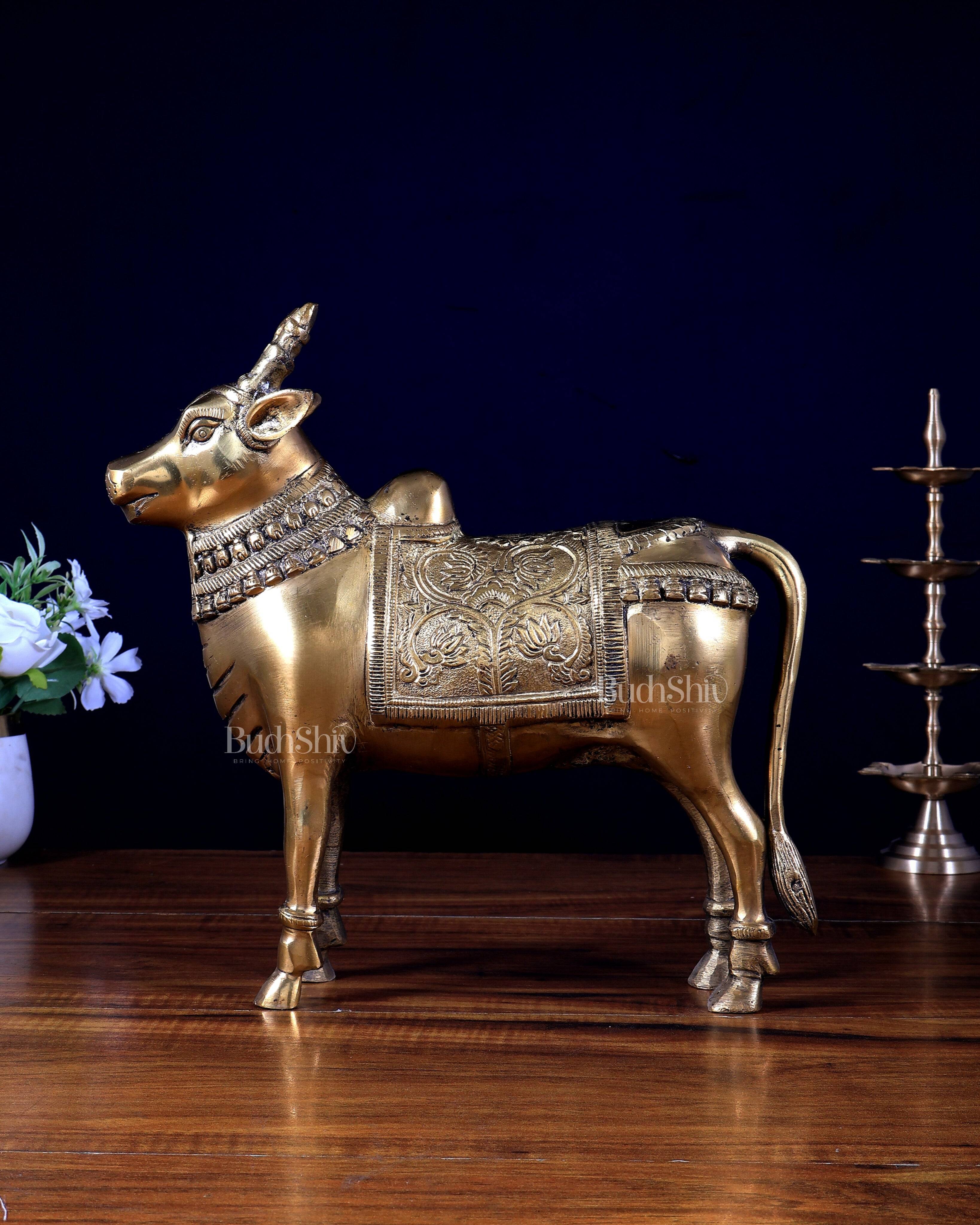 Buy Brass Standing Nandi Statue 16 inch in Showcase Piece | Best Home ...