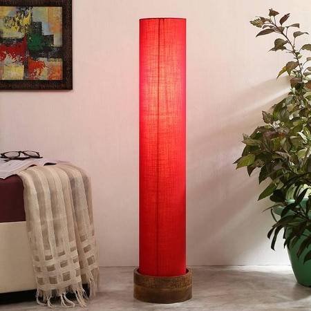 Buy Carney Red Cotton Shade Floor Lamp in Home Accessories | Best Home ...