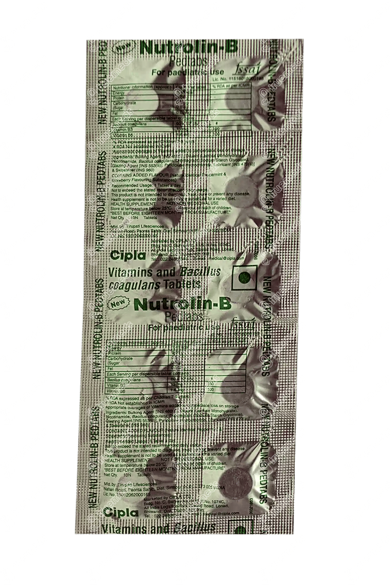 Buy Nutrolin B New Pedtabs Tablet 10 in Medicines | Best Health ...
