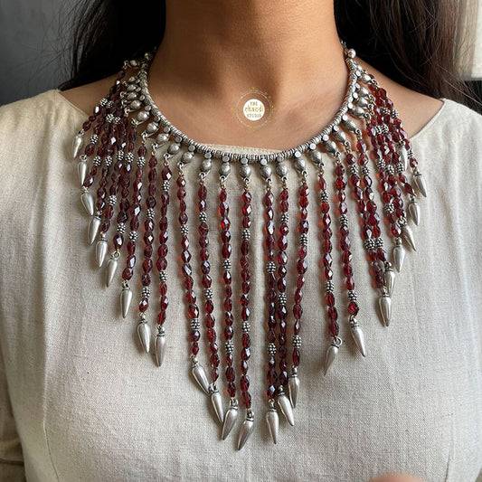 Buy Sterling Silver Gleaming Garnet Necklace in Accessories | Best ...