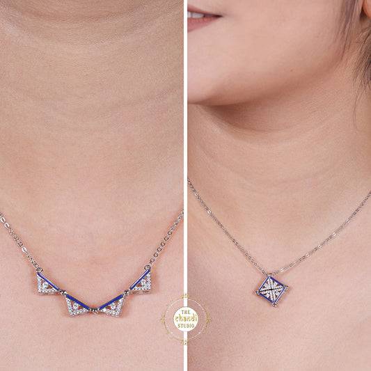 Buy Sparkling Silver Magnetic Shape Shifting Box Necklace in ...