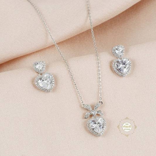 Buy Sparkling Silver Twinkle Heart Necklace with Earring in Accessories ...
