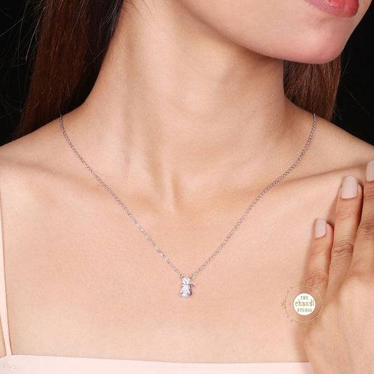 Buy Sparkling Silver Kitty Necklace in Accessories | Best Jewellery on ...