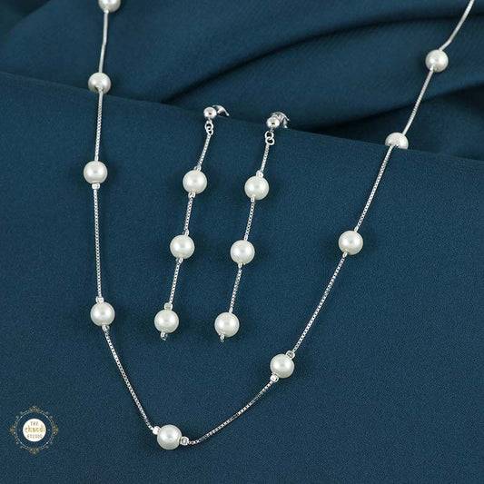 Buy Sterling Silver Sparkling Silver Sparkle Bloom Necklace Set in ...