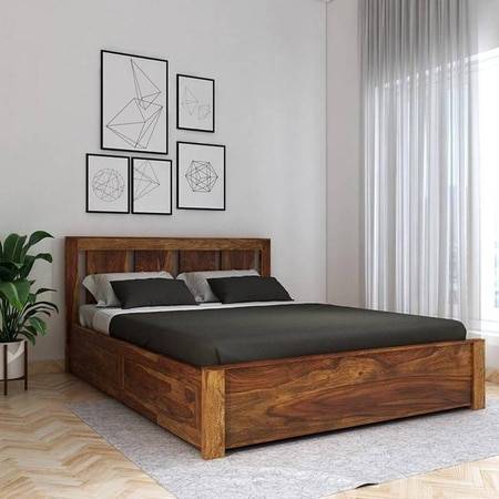 Buy Sable Platform Queen Storage Bed In Brown Finish in Sofa | Best ...