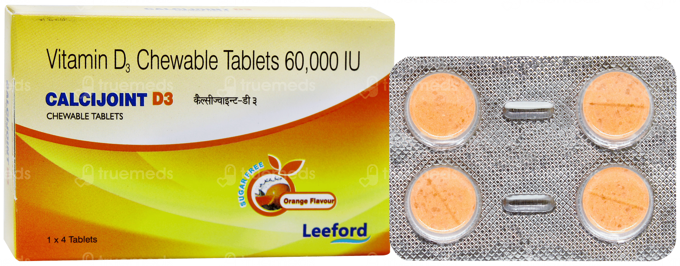 Buy Calcijoint D3 Orange Flavour Sugar Free Chewable Tablet 4 in ...