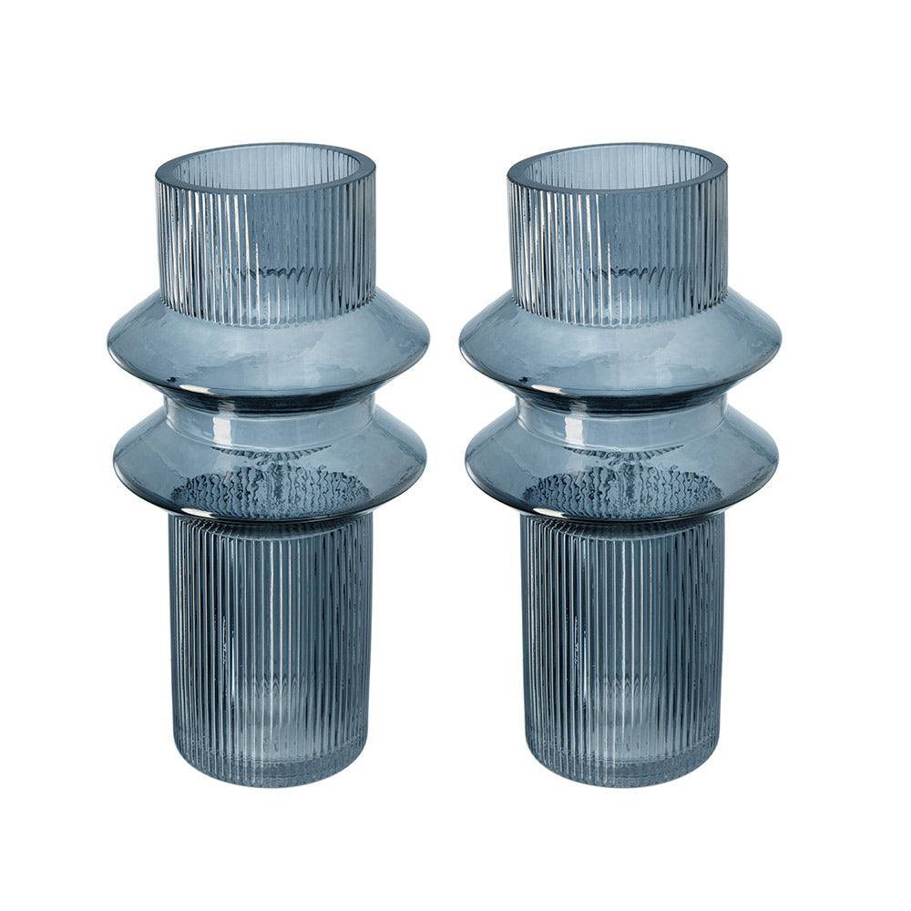 Buy Aria Glass Vases, Set of 2 - Blue Grey in Home Accessories | Best ...