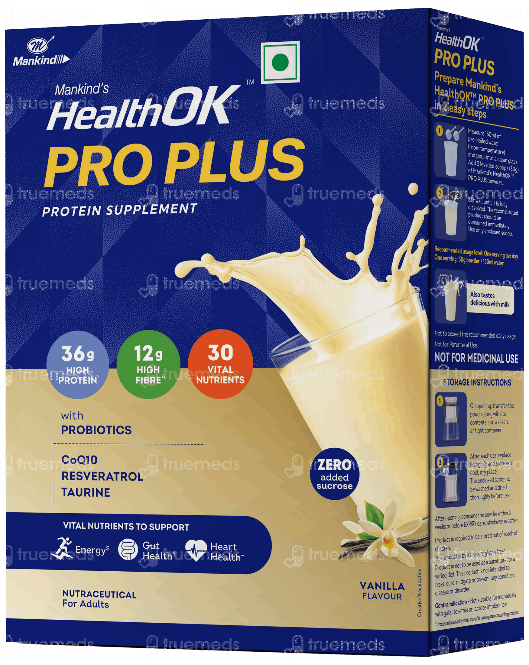Buy Health Ok Pro Plus Vanilla Flavour Zero Added Sucrose Refill Powder ...