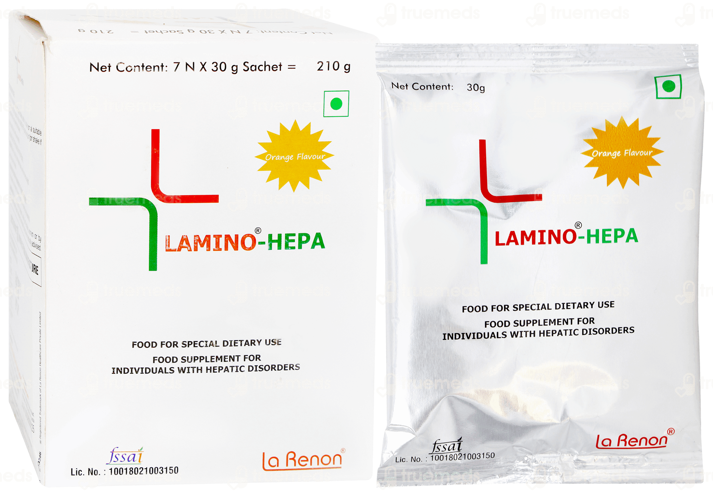 Buy Lamino Hepa Orange Flavour 30gm Pack Of 7 Sachets in Medicines ...
