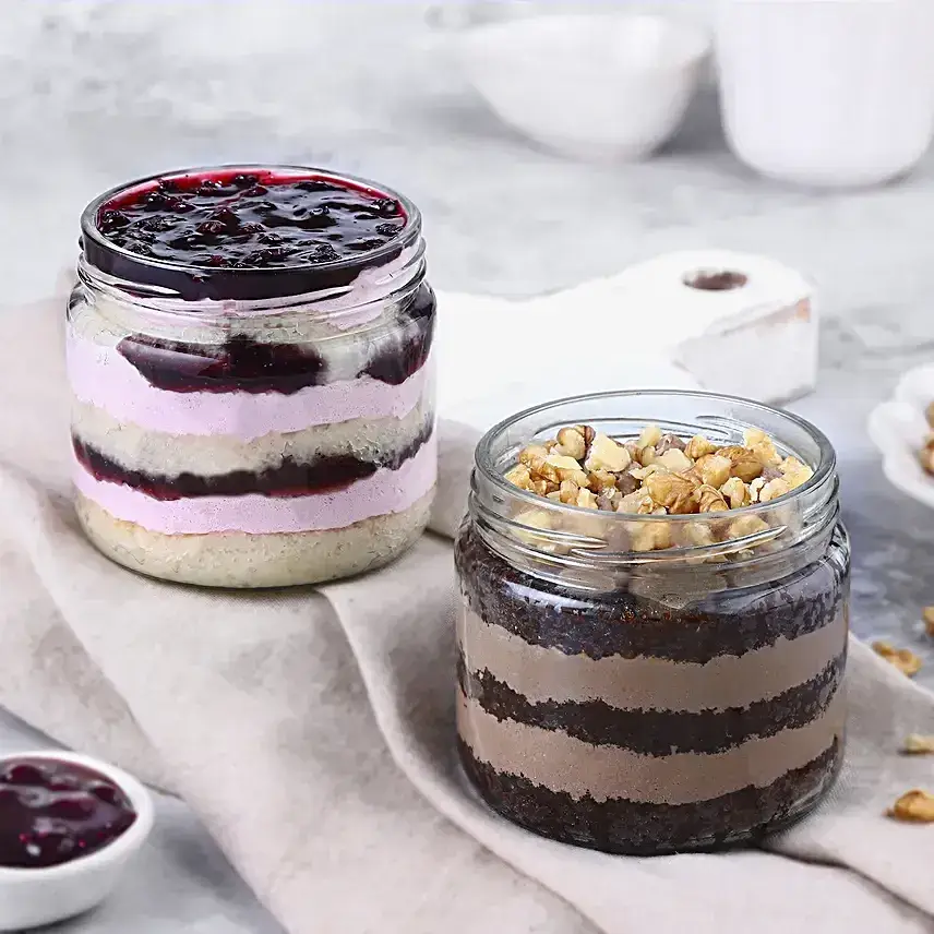 Buy Luxurious Blueberry & Choco Walnut Jar Cakes in Cake | Best Food ...