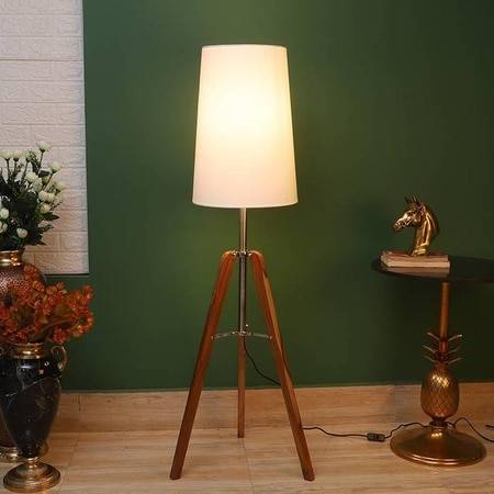 Buy Alvyn White Cotton Shade Floor Lamp in Home Accessories | Best Home ...