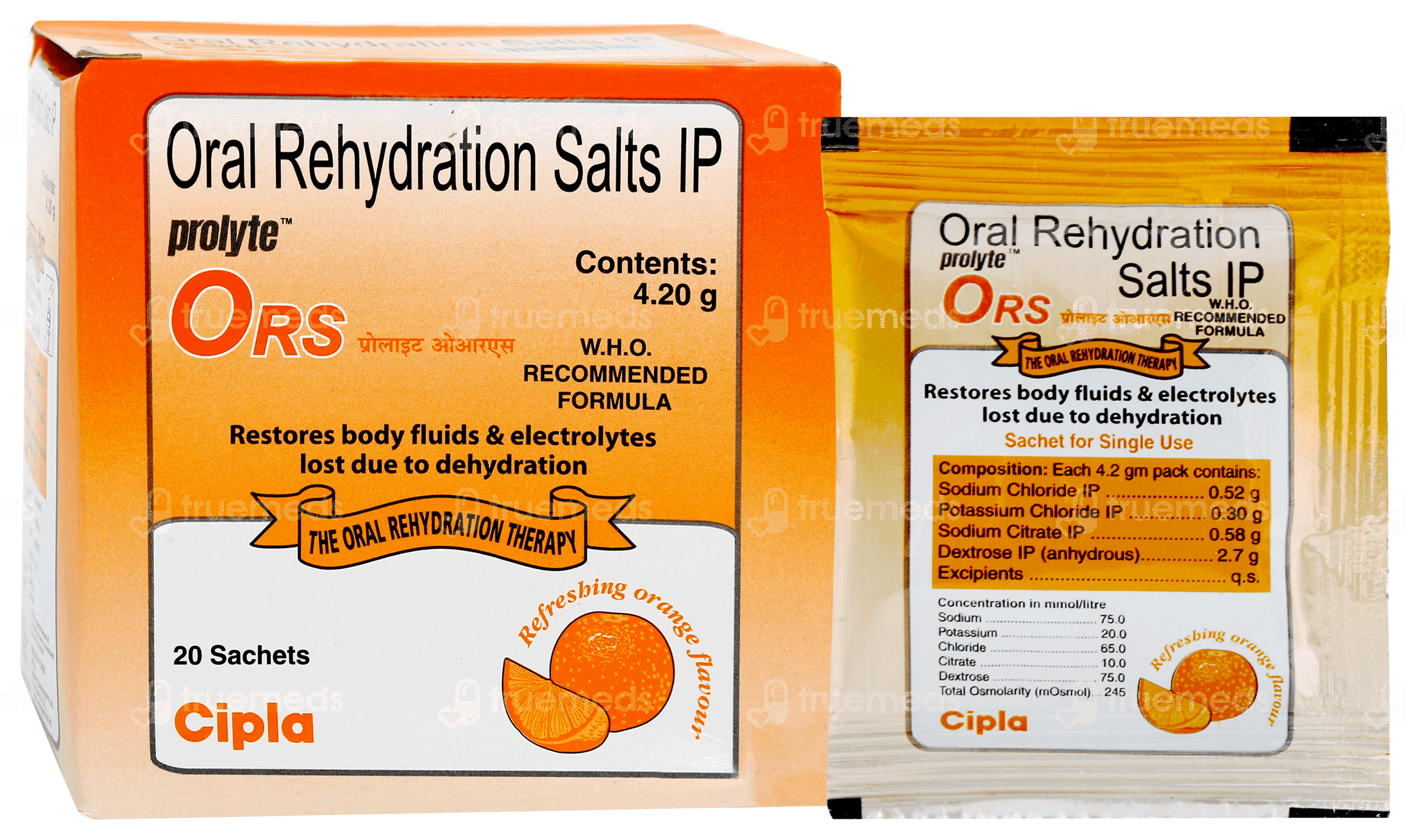 Buy Prolyte Ors Orange Flavour Sachet 4.2gm in Medicines | Best Health ...