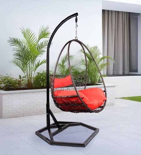Buy Lucerne Wicker Swing In Black Colour in Table | Best Furniture on ...
