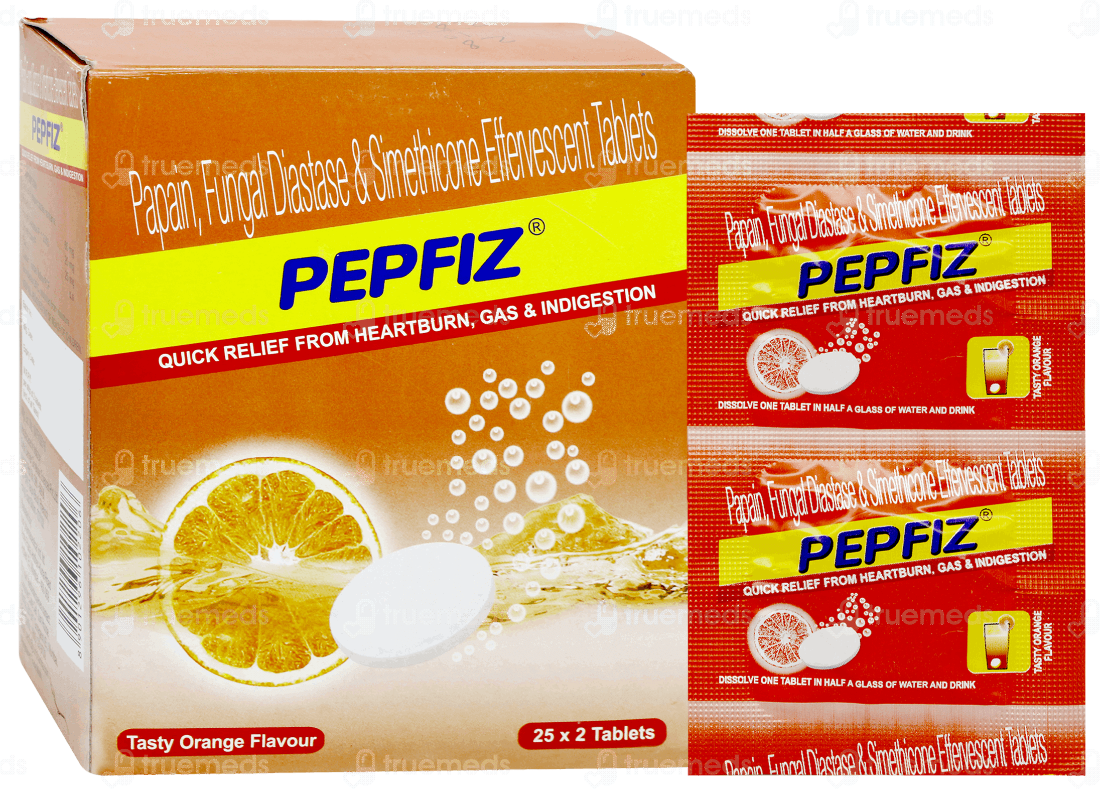 Buy Pepfiz Orange Flavour Effervescent Tablet 2 in Medicines | Best ...