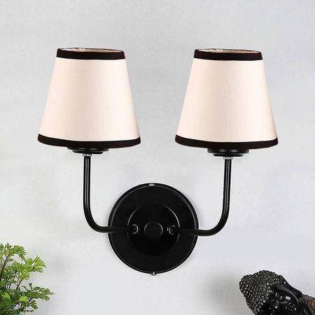 Buy Ash Dual White & Black cotton Wall mounted Lamp Iron Base(KV22) in ...