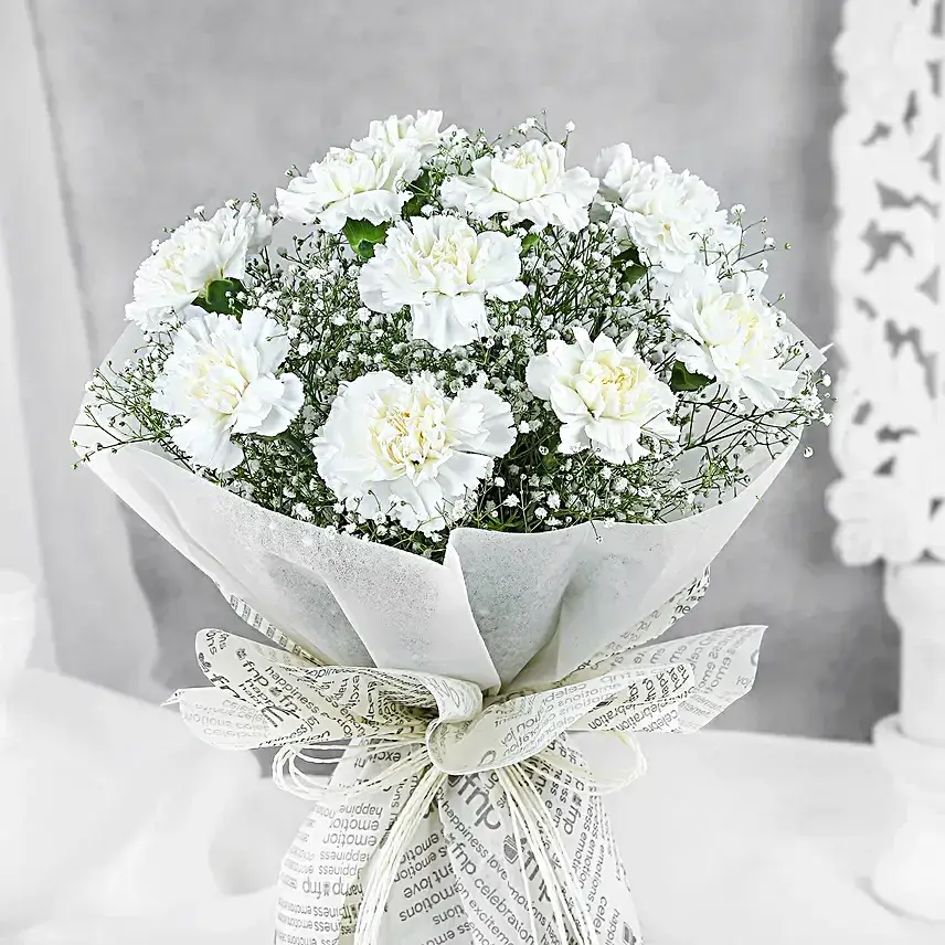 Buy True Beauty Carnations Bouquet in Flowers | Best Home Decor on Plumint