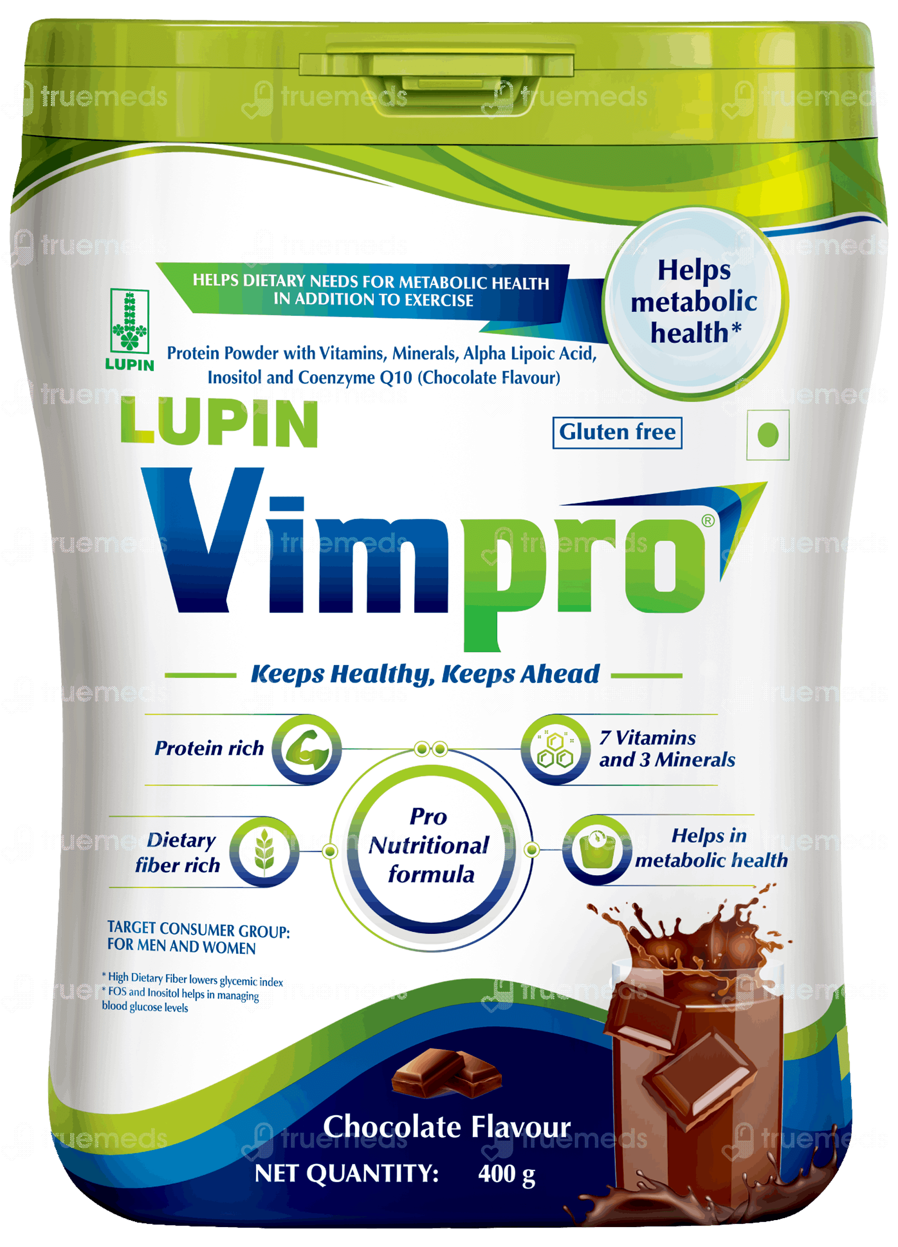 Buy Lupin Vimpro Chocolate Flavour Powder Jar 400gm in Medicines | Best ...