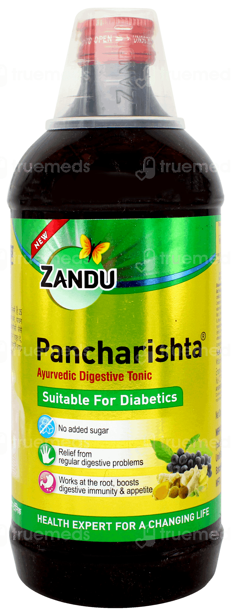 Buy Zandu Pancharishta New No Added Sugar Digestive Tonic 650ml in ...